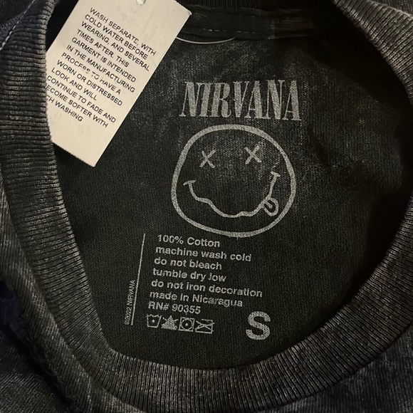 NIRVANA | Shirts | Nirvana Nirvana Smiley Face Graphic Distressed ...